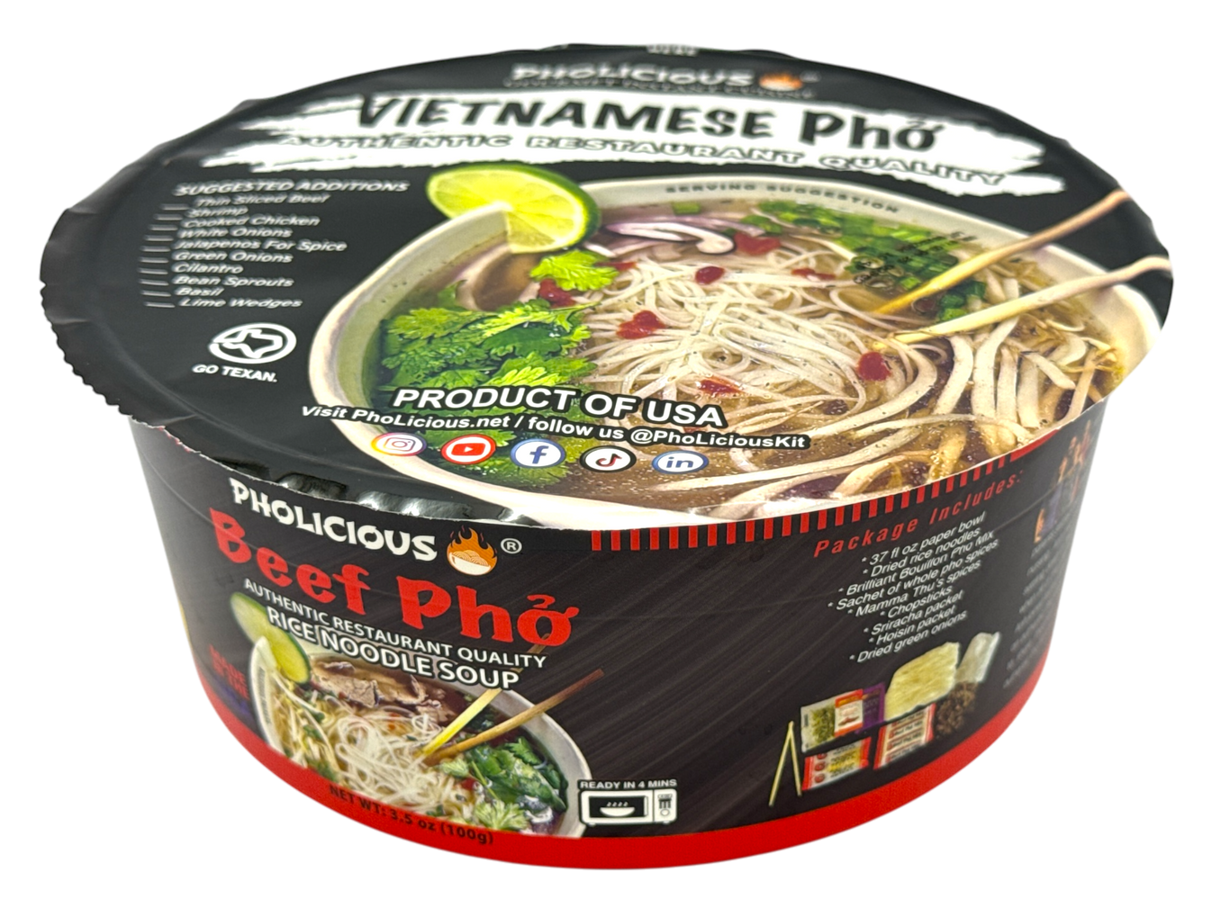PHO: BEEF, Pholicious Authentic Instant Pho , Vietnamese Rice Noodle S ...