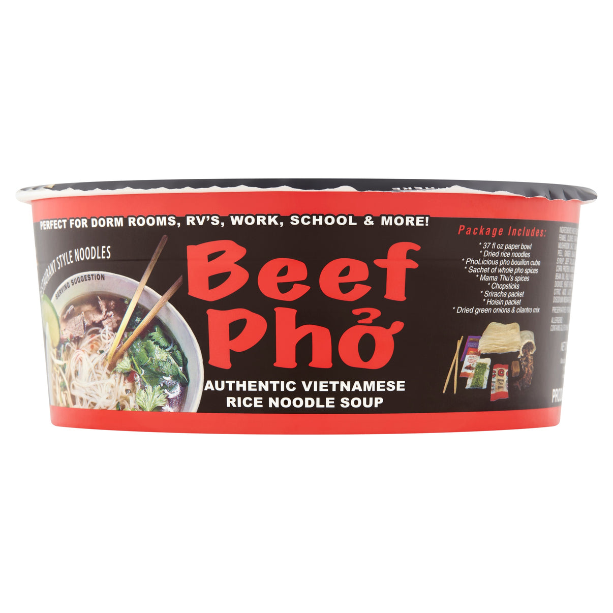Instant BEEF Pho Pholicious, Vietnamese Rice Noodle Soup, 4 pack / 3.6 ...